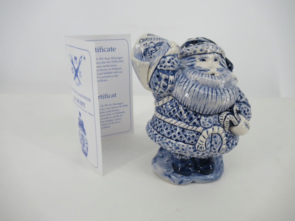Handpainted delftblue Santa statue made in Holland.