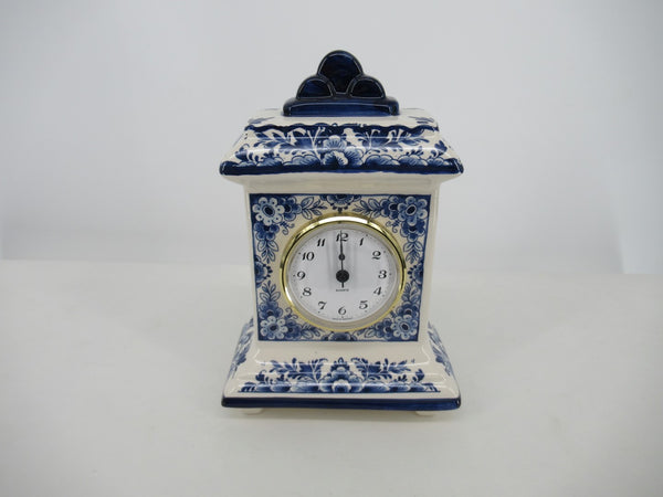 Delft Blue Pendulum Clock - Floral Design | DutchCeramics.com
